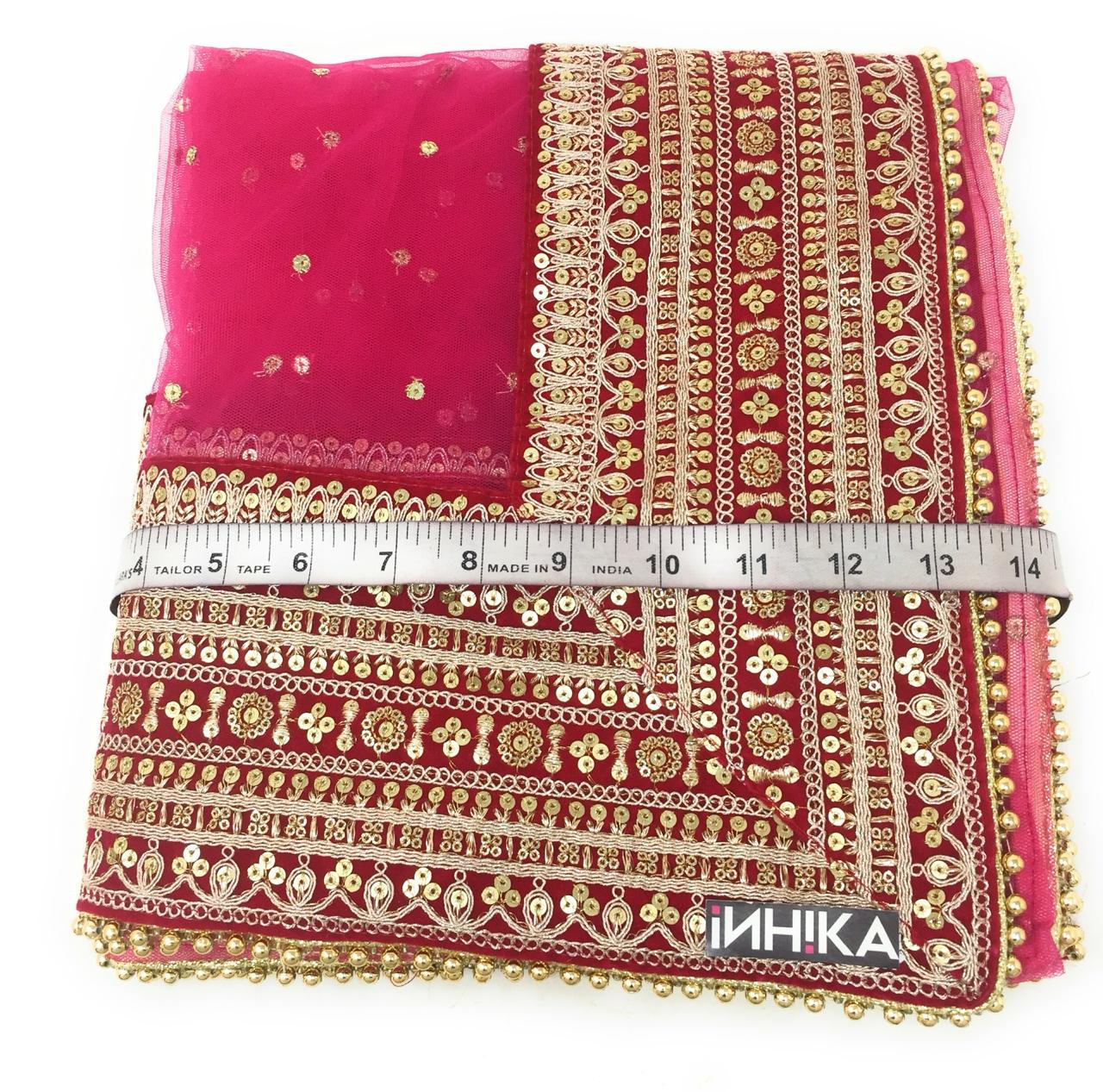 Bridal Dupatta Heavy in Pink – Inhika.com