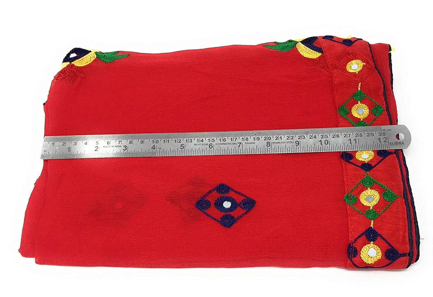 Red Dupatta With Embroidery – Inhika.com