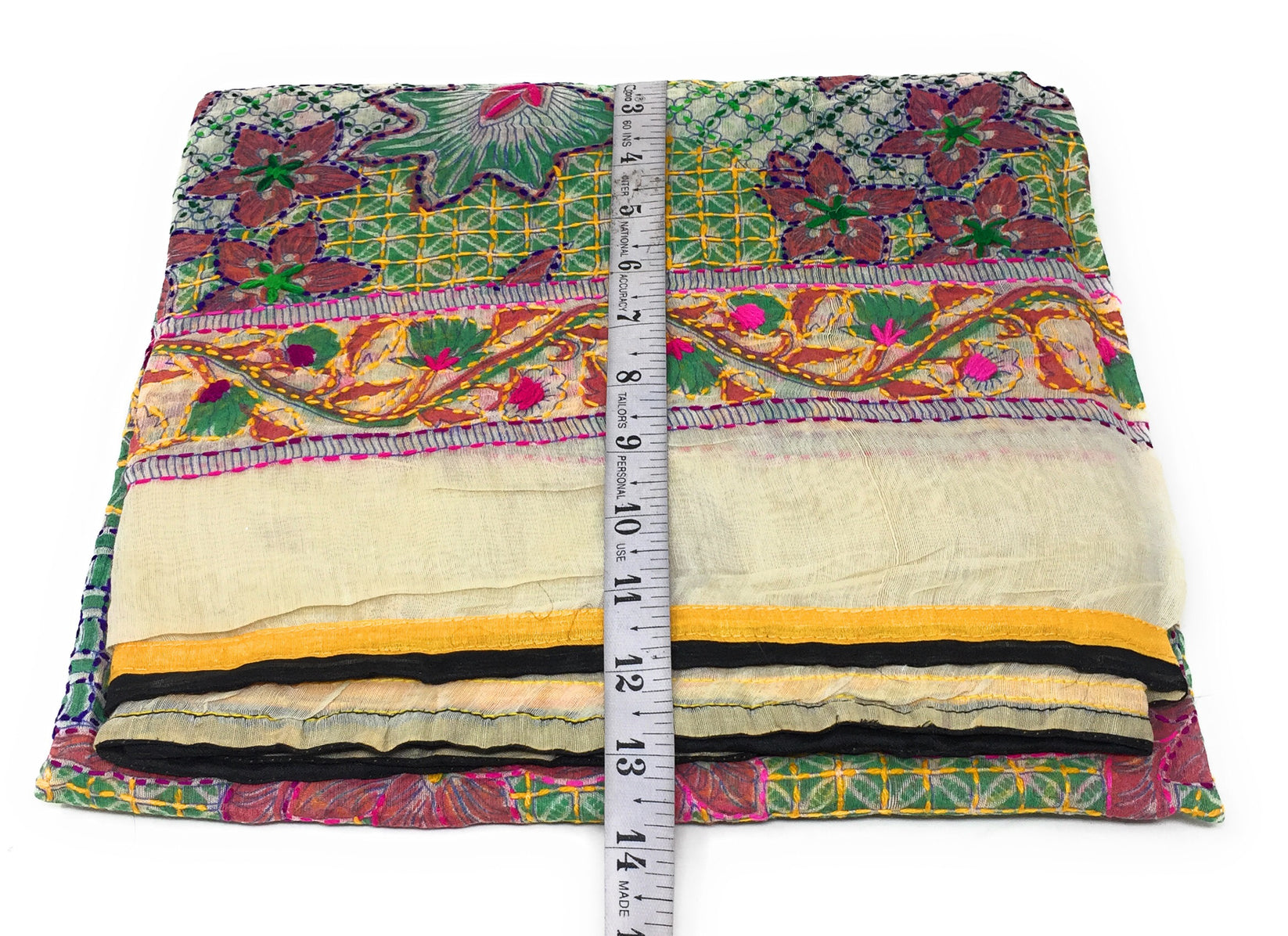 Hand Embroidered Dupatta on Madhubani Drawing – Inhika.com